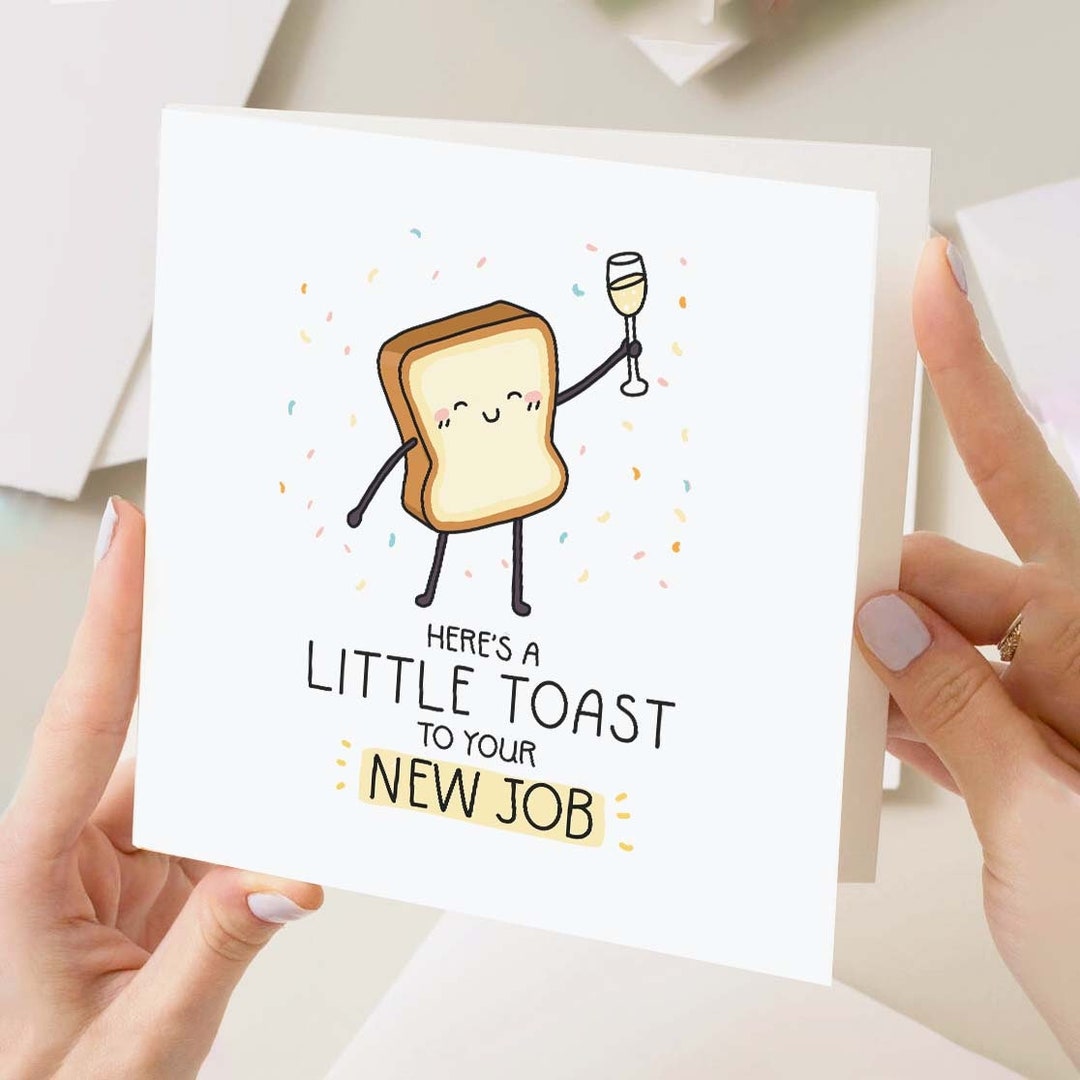 A Little Toast New Job Card, Funny Card for Work Friend, Colleague Job ...