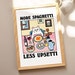 More Spaghetti Less Regretti Cat Print, Retro Diner Poster, Bistro ...