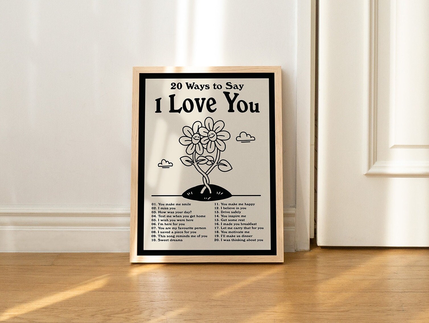 I Love You Wall Print, Positive Affirmations, Black Digital Download ...