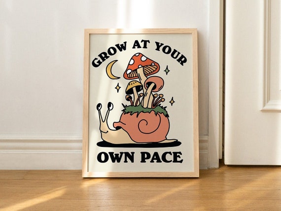 Retro Quote Wall Print Colorful Wall Art Illustration Groovy - Etsy