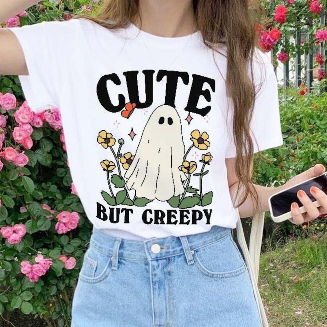 Cute but Creepy Ghost Tshirt, Retro Halloween Tee, Boo Halloween Spooky ...