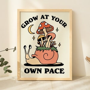 Retro Quote Wall Print, Colorful Wall Art Illustration, Groovy Wall ...