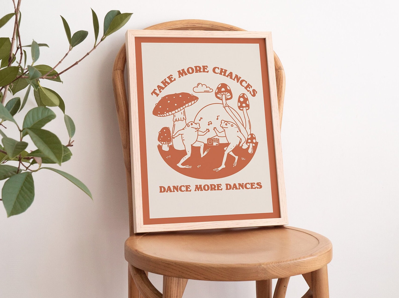 Retro Dancing Frogs Wall Print, Vintage Frog Illustration, Trendy ...