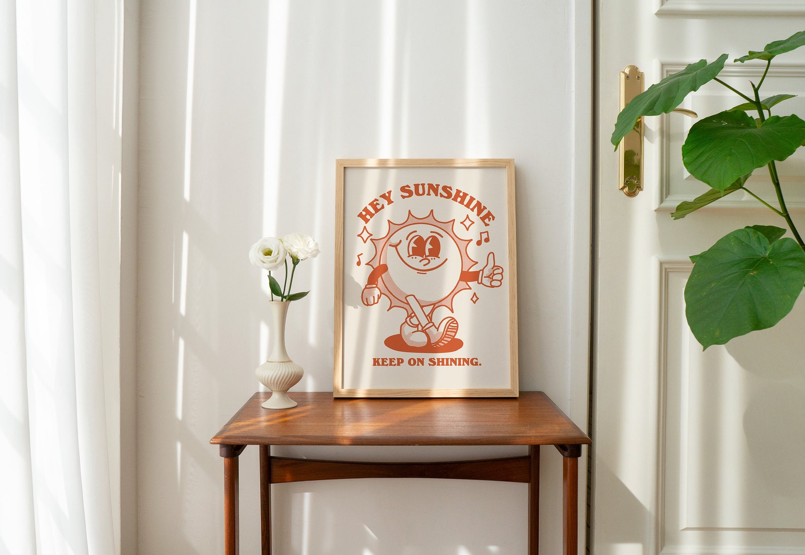 Sun Retro Character Wall Art Retro Quote Wall Print Vintage - Etsy