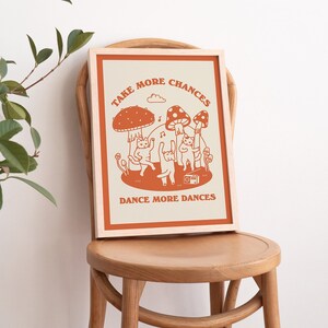 Retro Dancing Cats Wall Print, Vintage Cat Illustration, Trendy Posters ...