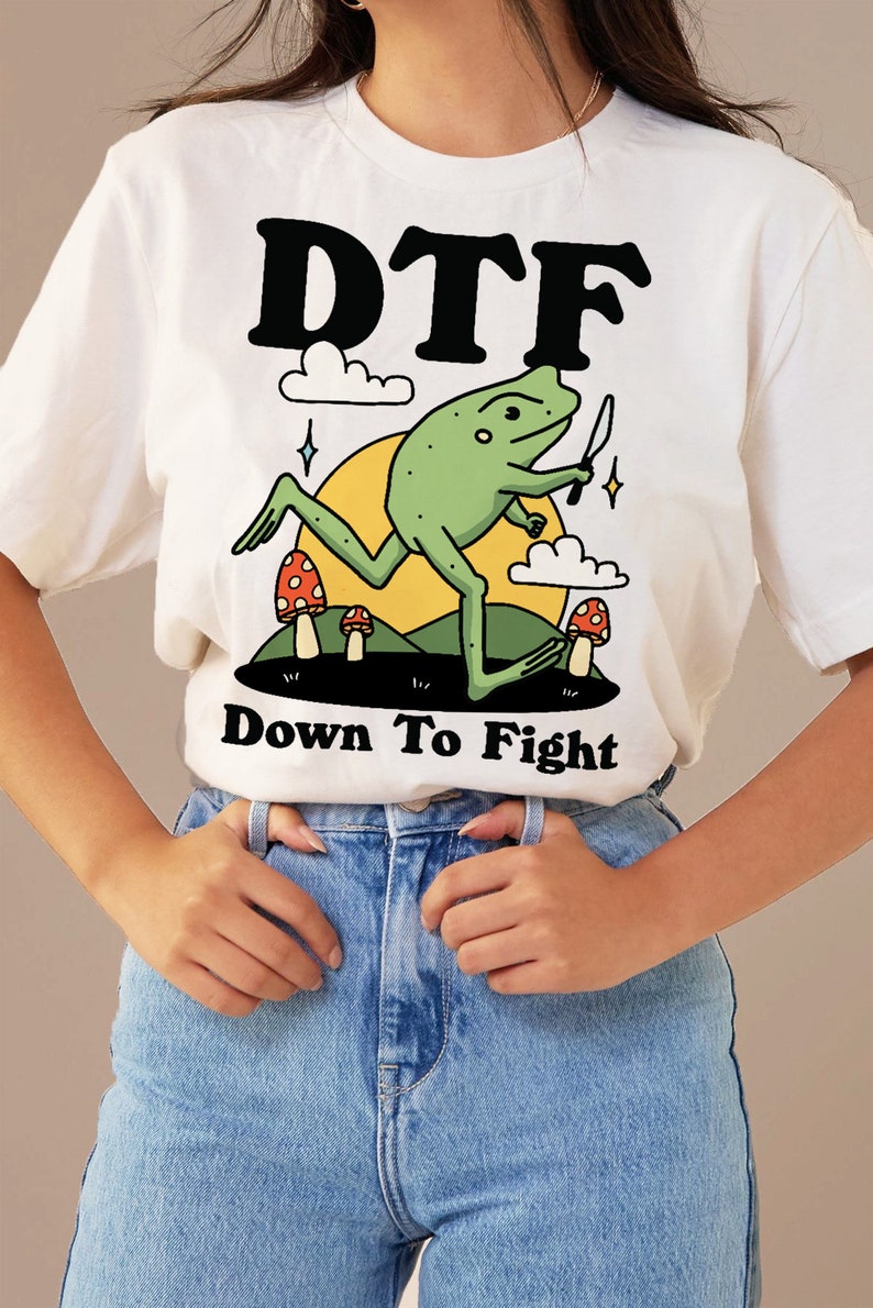 Funny Frog Tshirt, Retro DTF Toad Shirt, Cottagecore Froggy Tee ...