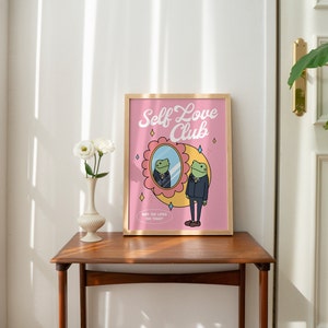 Frog Self Love Club Wall Print, Digital Download Print, Affirmation Art ...