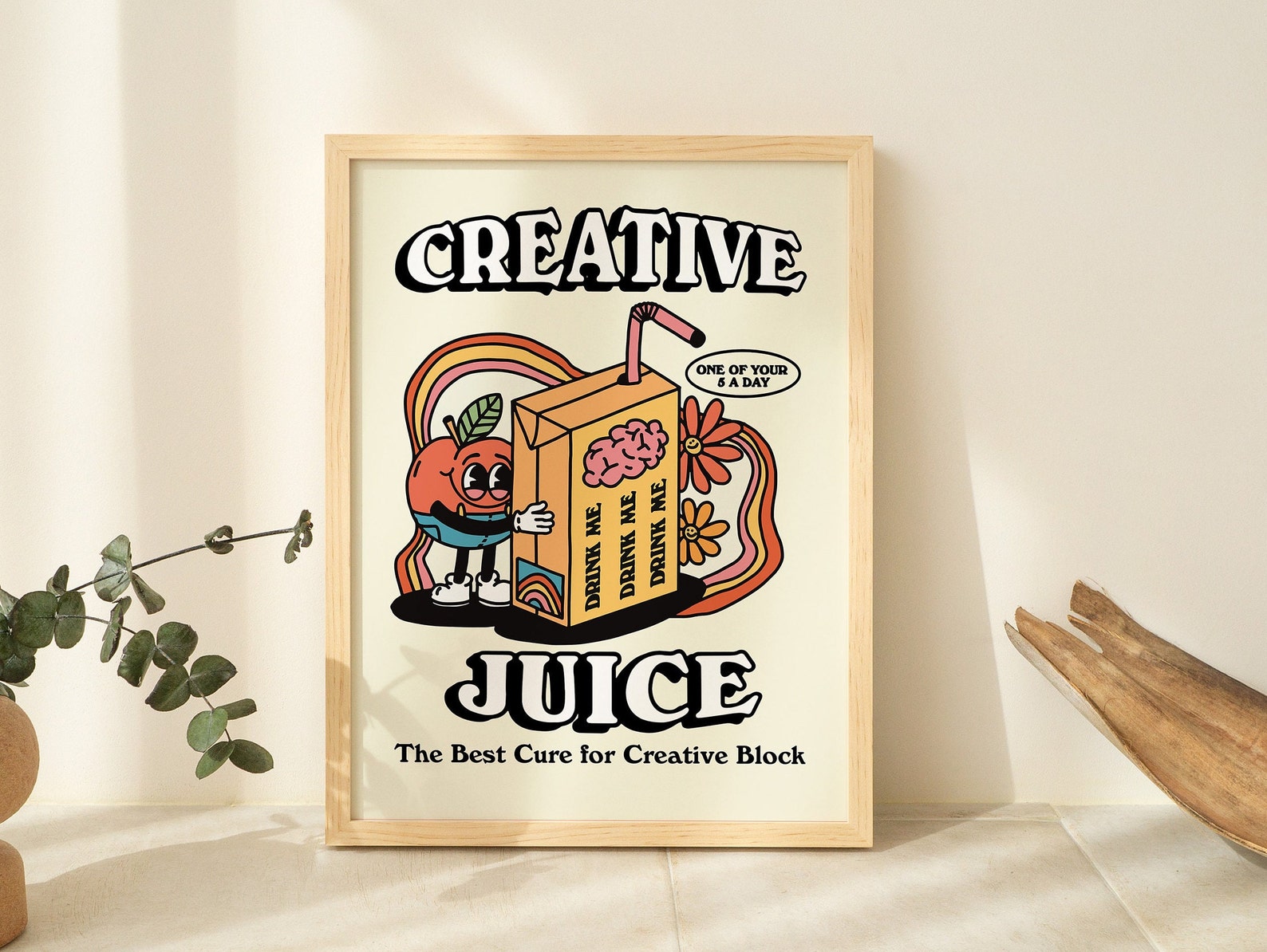 SET OF 2 Groovy Retro Wall Prints Positive Quotes Gallery - Etsy