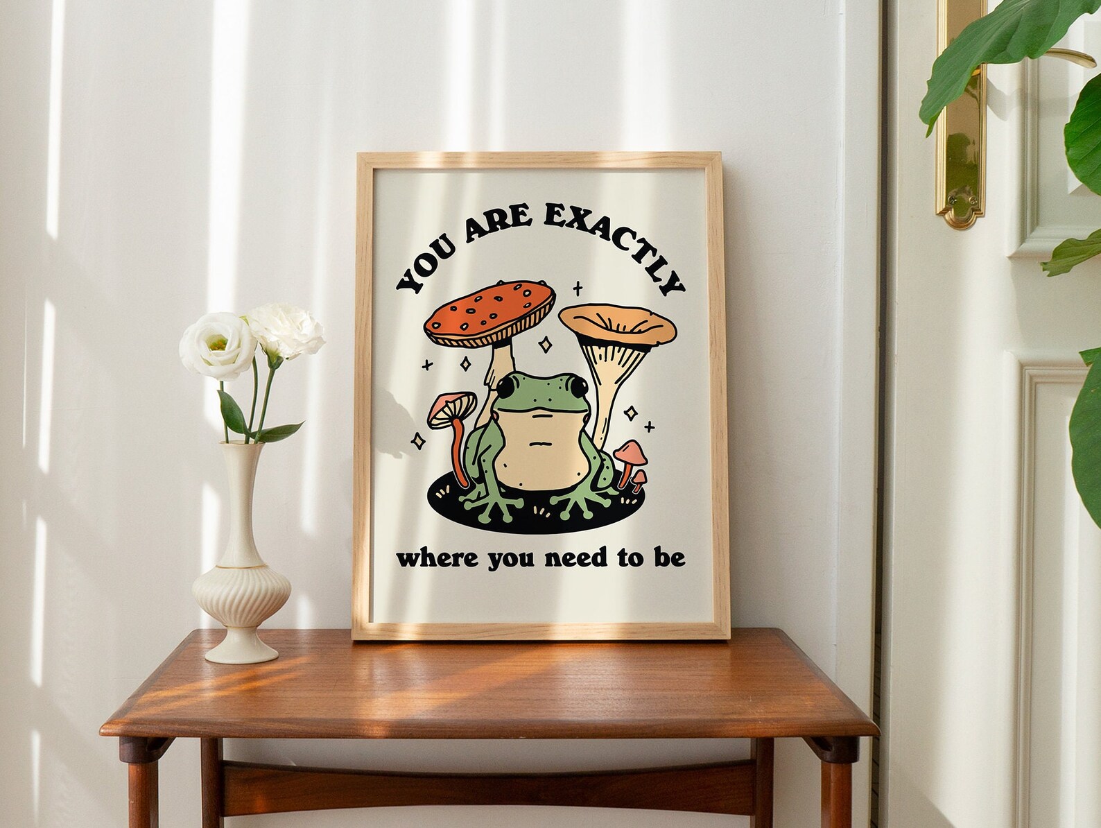 SET OF 2 Retro Frog Wall Prints, Retro Quote, Positive Self Care ...