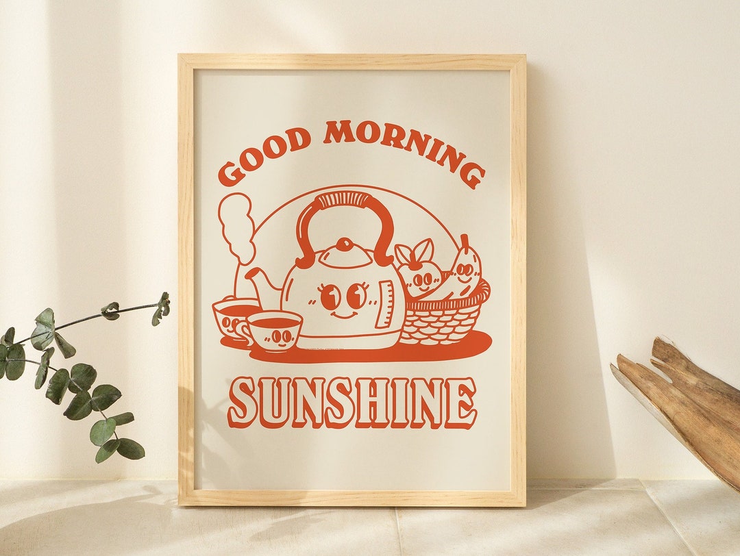 Cute Kitchen Wall Print, Digital Download Print, Retro Food Wall Decor ...