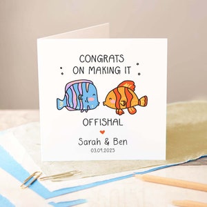 Punny Congrats on Making It Offishal Engagement Card, Personalised ...