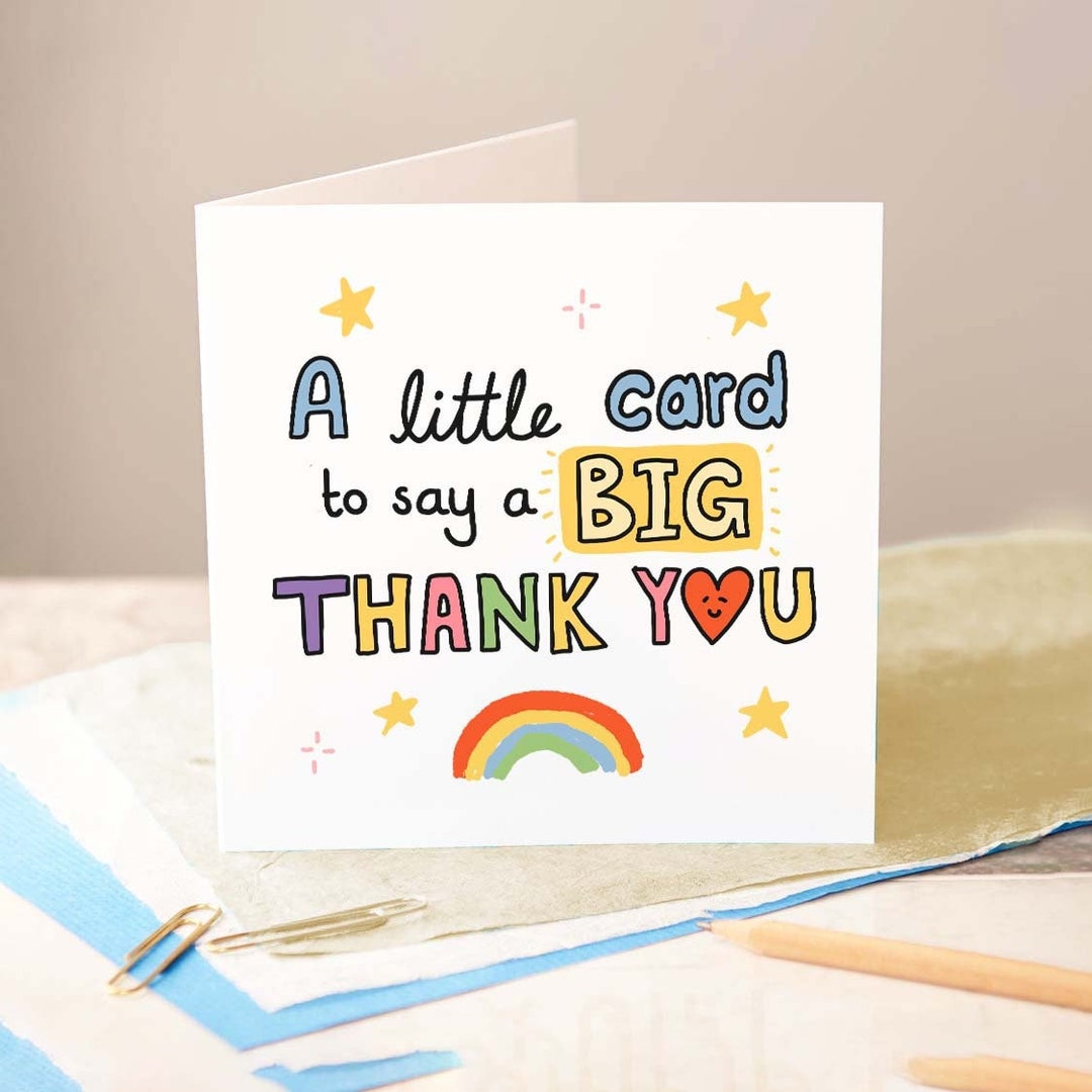 Little Card to Say A Big Thank You Greeting Card, Thank You Card ...
