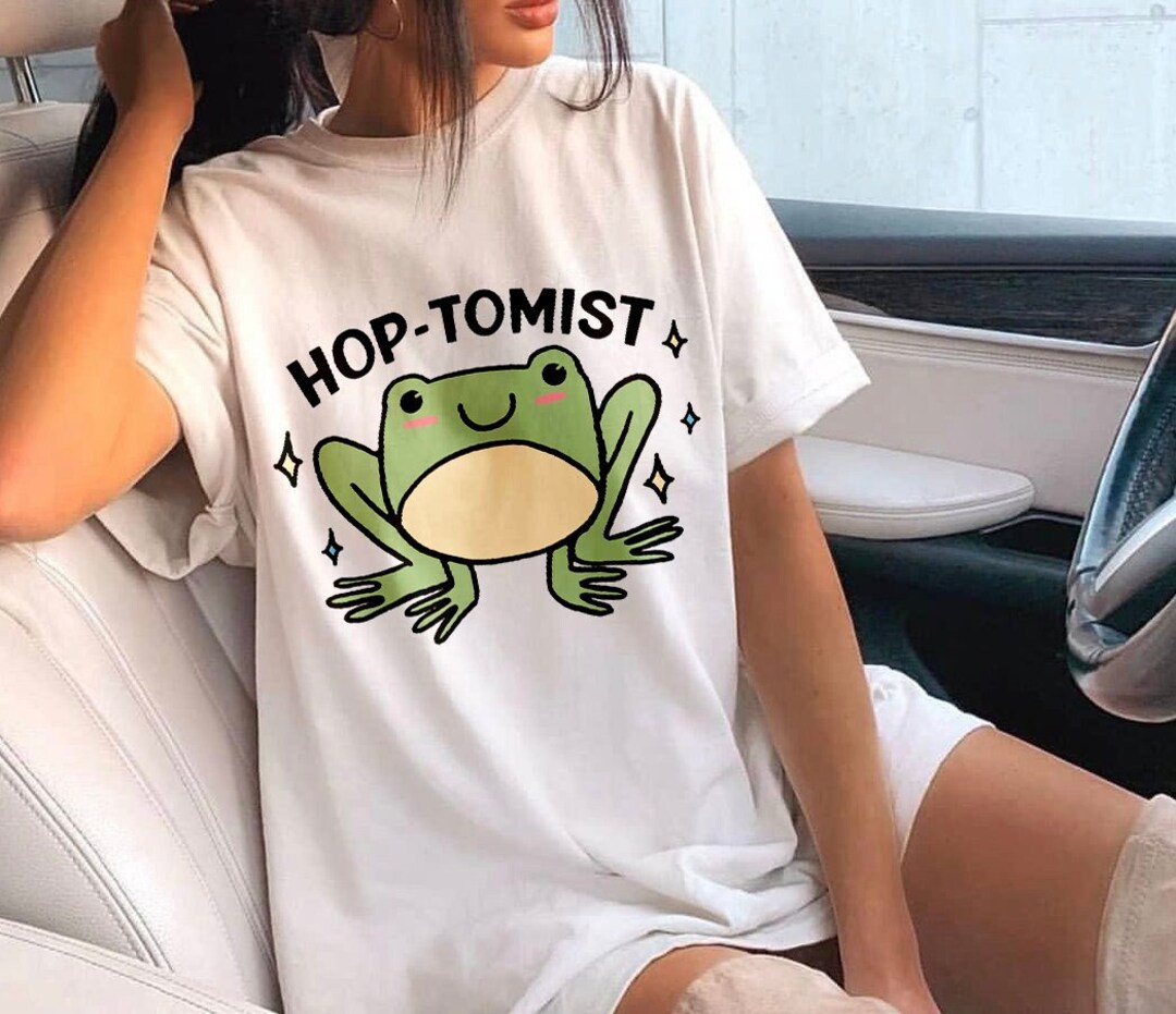 Retro Frog Tshirt, Funny Hop-tomist Froggy Shirt, Cottagecore Frog Tee ...