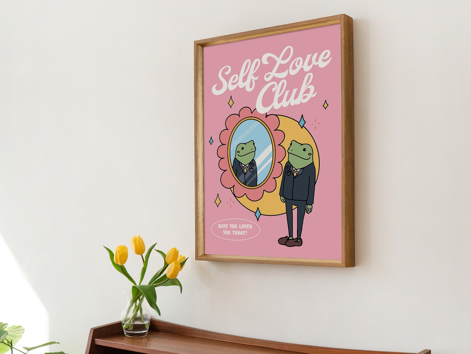 Girly Frog Self Care Wall Print Positivity Self Love Club - Etsy