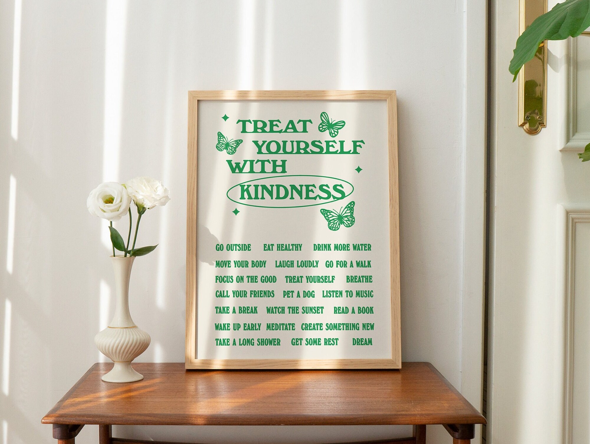 Affirmations Wall Print, Positive Self Care Poster