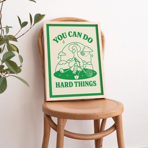 Cute Goose Wall Print, Motivation Quote, Retro Style Illustration ...