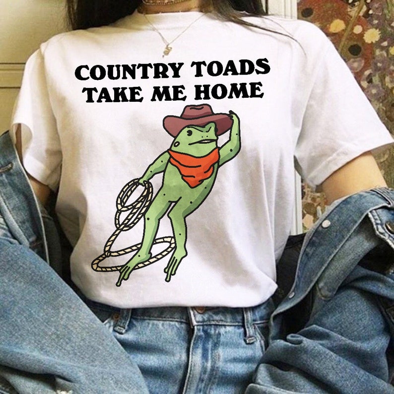 Cowboy Frog Tshirt Funny Western Froggy Shirt Cottagecore - Etsy
