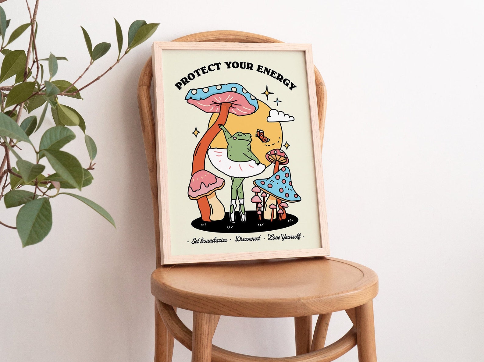 Groovy Frog Print Ballerina Wall Art Aesthetic Downloadable - Etsy