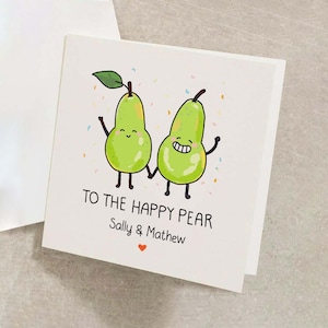 Punny to the Happy Pear Engagement Card, Personalised Wedding ...