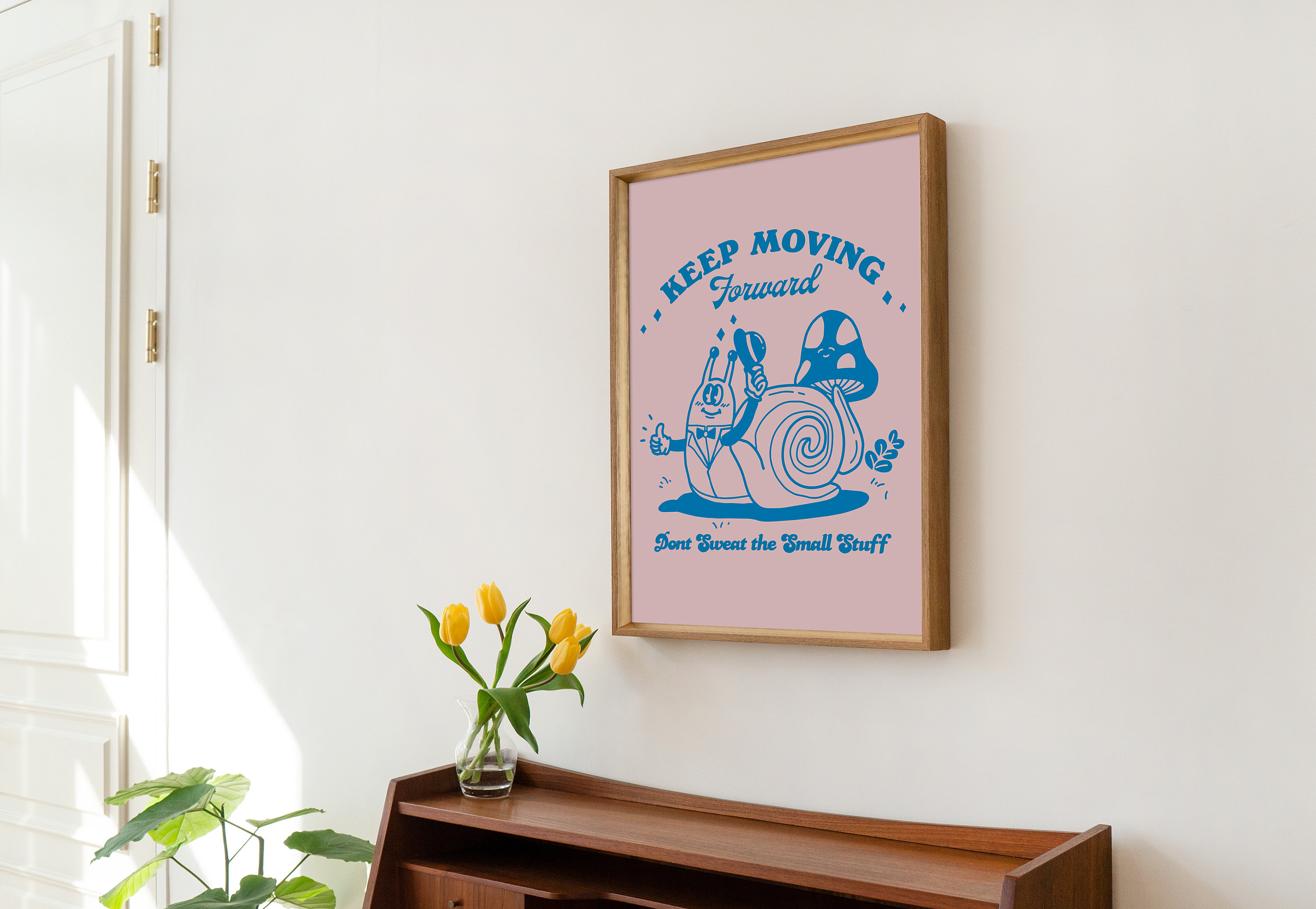 Retro Pink Poster Print, Printable Aesthetic Artwork, 70s Poster sold ...