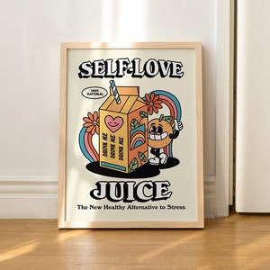 SET OF 2 Groovy Juice Retro Wall Prints, Positive Quotes, Gallery Wall ...