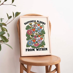 Retro Wildflower Poster, Botanical Print, Flower Market Poster, Flowers ...