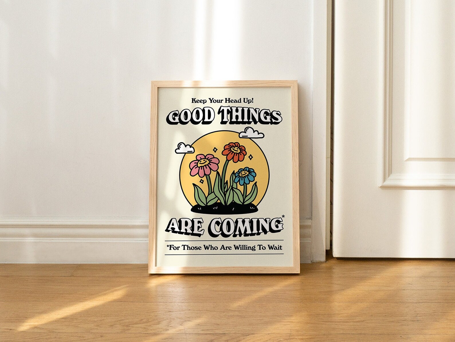 SET OF 2 Groovy Retro Wall Prints Positive Quotes Gallery - Etsy