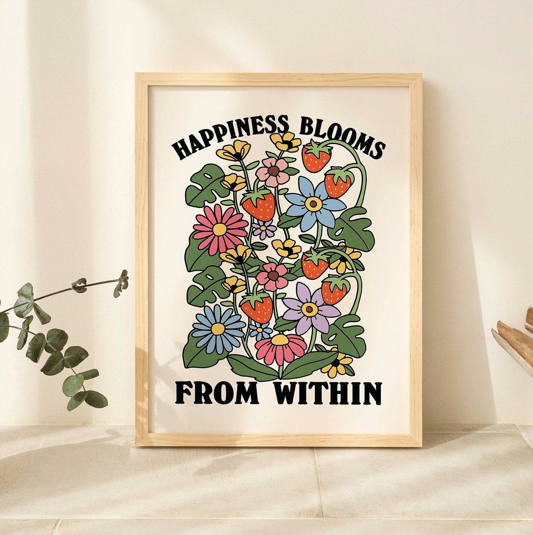 Retro Wildflower Poster, Botanical Print, Flower Market Poster, Flowers ...