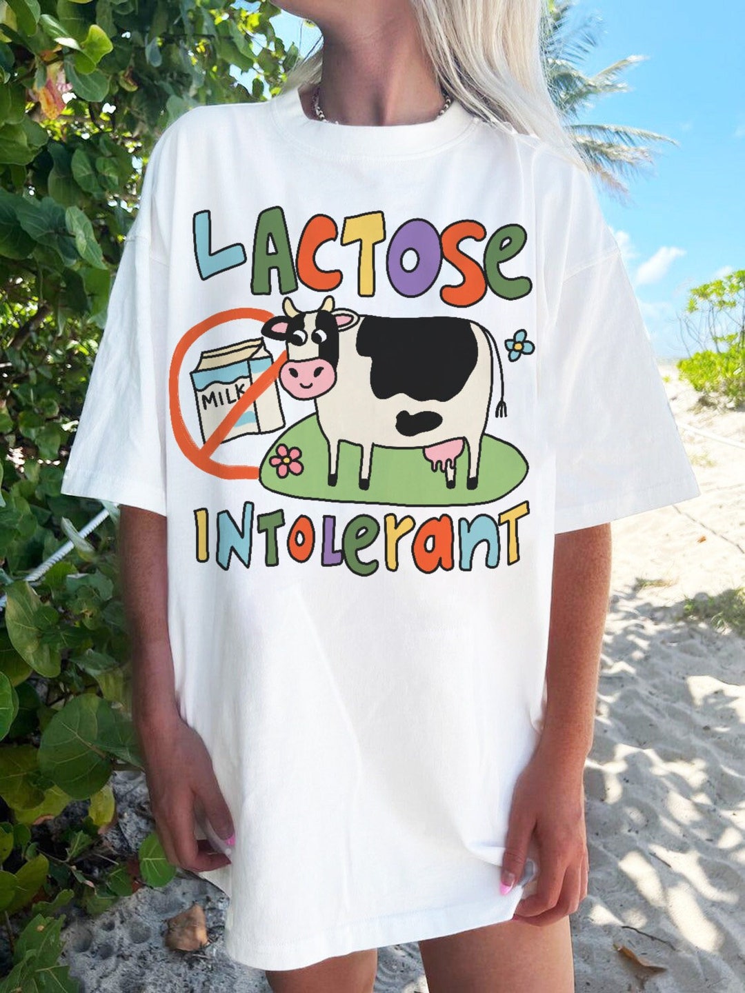 Lactose Intolerant Shirt, Funny Meme Shirt, Badly Drawn Graphic Tshirt ...