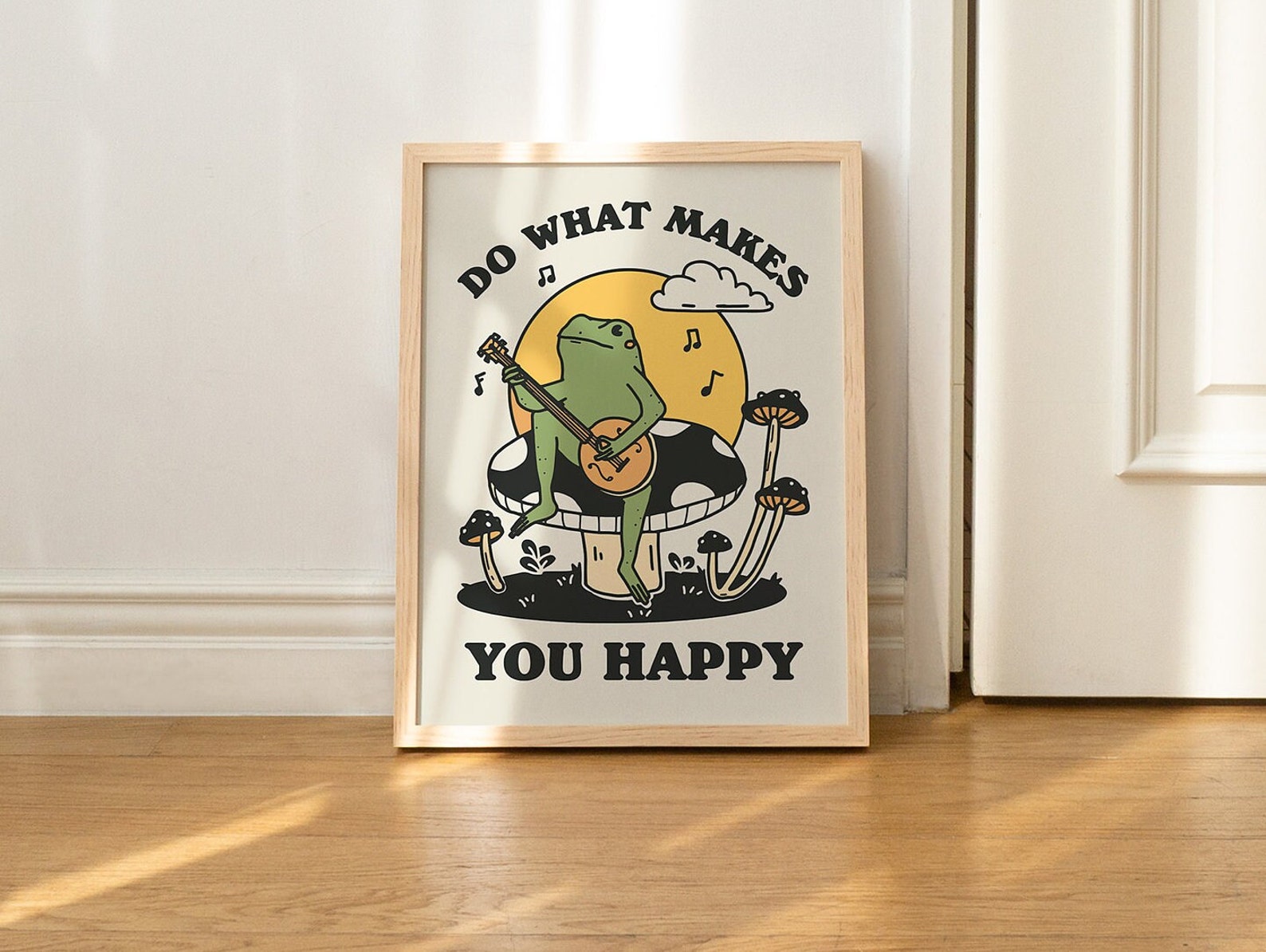SET OF 2 Retro Frog Wall Prints Retro Quote Positive Self - Etsy