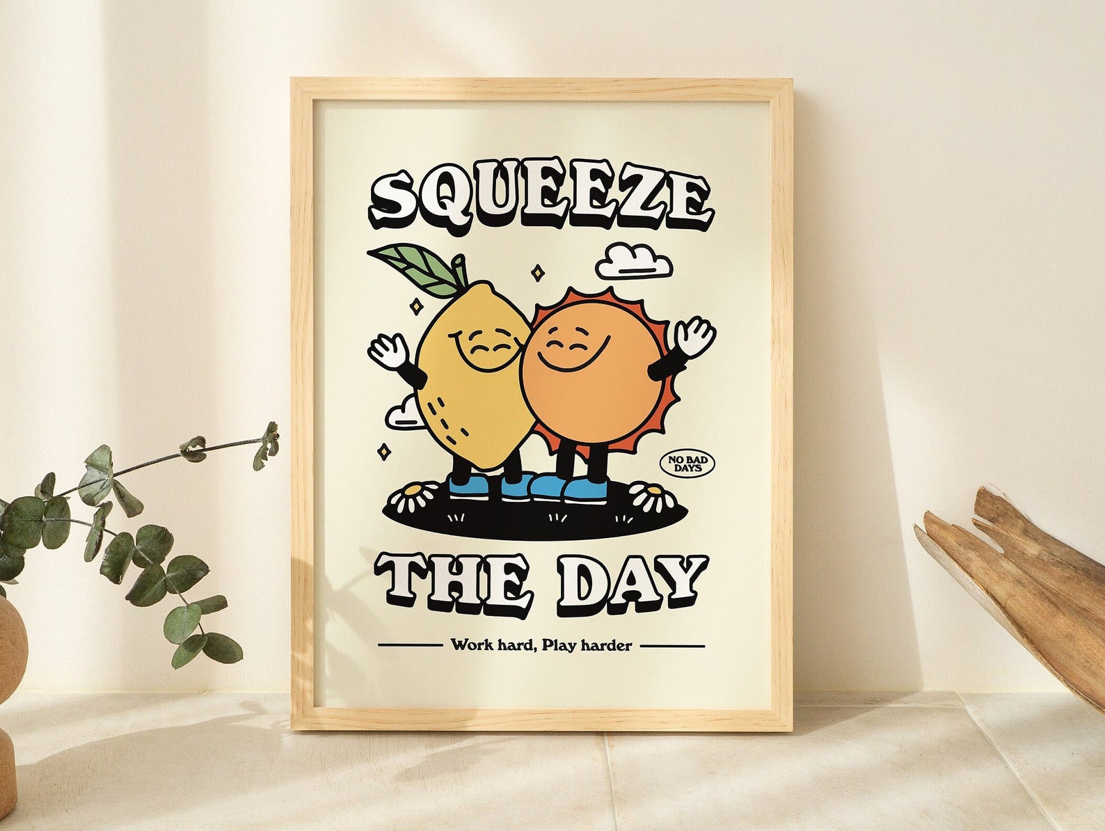 Retro Lemon Wall Prints Trendy Poster 70s Vintage Print - Etsy