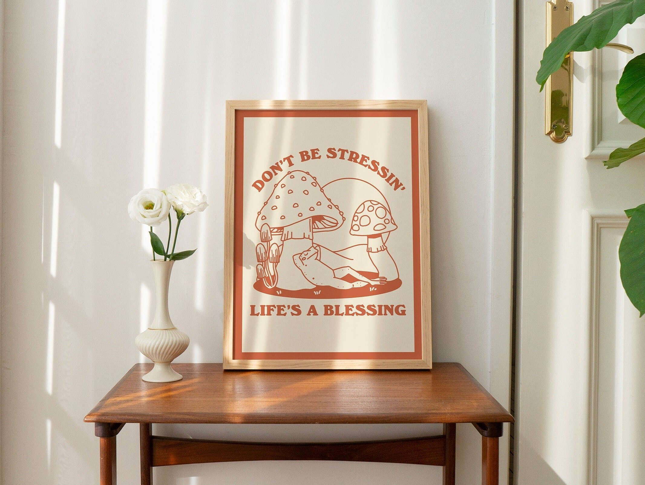 Frog Toadstool Poster Print, Digital Download Print, Positive Wall Art ...