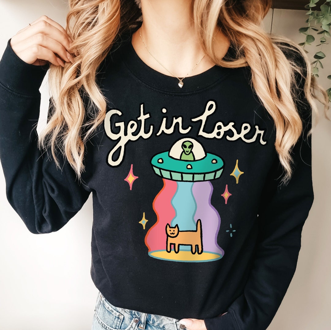 Alien Love UFO Sweatshirt, Retro UFO Jumper, Harajuku Groovy Space ...