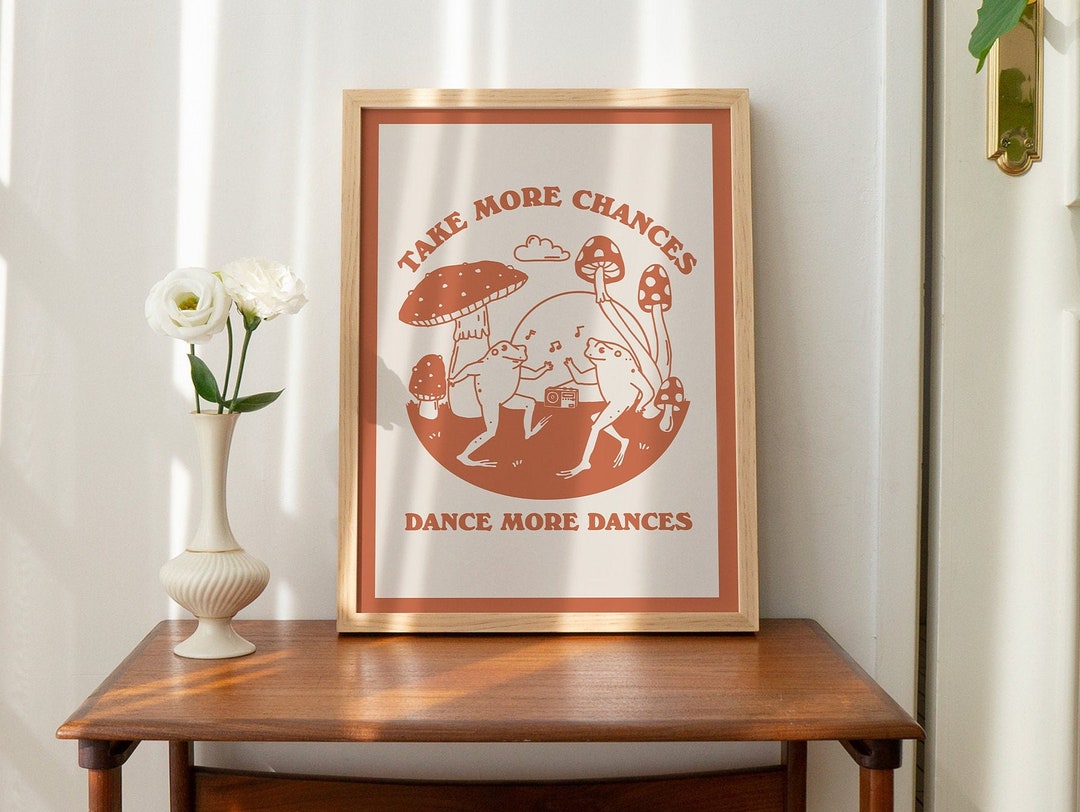 Dancing Frogs Retro Print, Digital Download Print, Living Room Wall Art ...