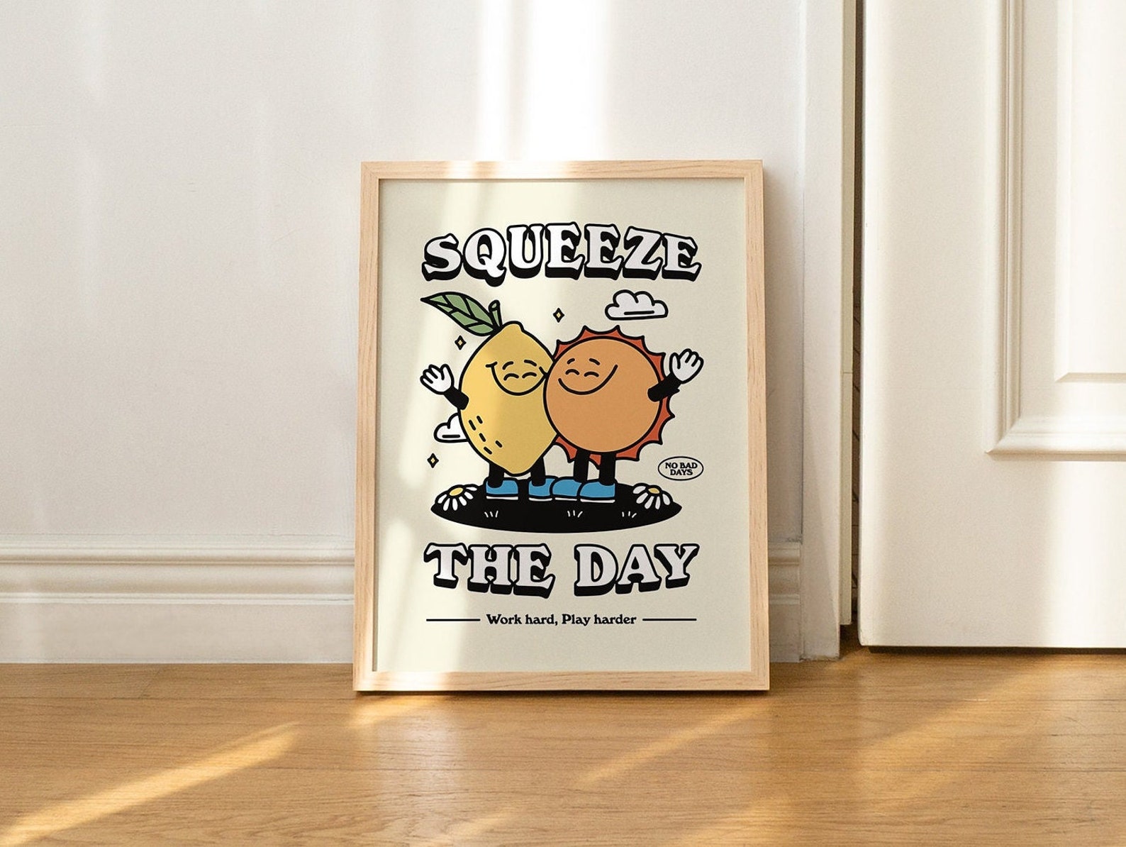 Retro Lemon Wall Prints Trendy Poster 70s Vintage Print - Etsy