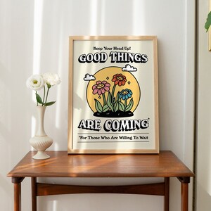 Retro Flower Print, Vintage Flowers Illustration, Trendy Wall Decor ...