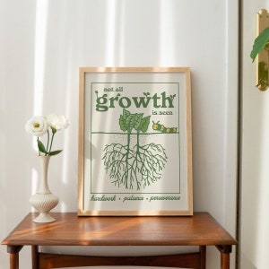 FRAMED Retro Botanical Print, Aesthetic Motivational Quote, Flower ...