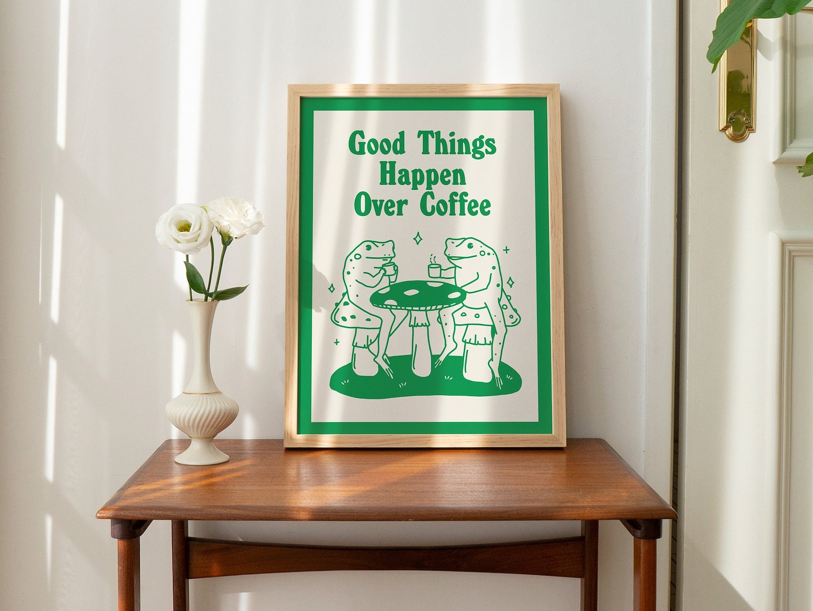 Retro Frog Coffee Print Vintage Positivity Quote - Etsy