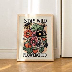 Retro Flowers Poster, Cute Quote Print, Trendy Office Decor, Flower ...