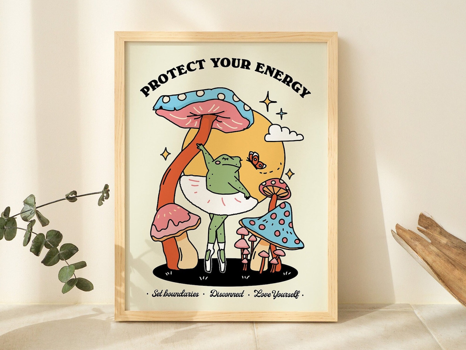 Colorful Frog Print, Ballerina Wall Art, Retro Saying Poster, Self Love ...