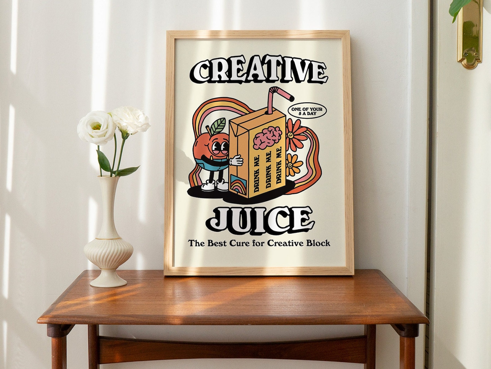 FRAMED Creative Juice Print 70s Poster Illustration Vintage - Etsy
