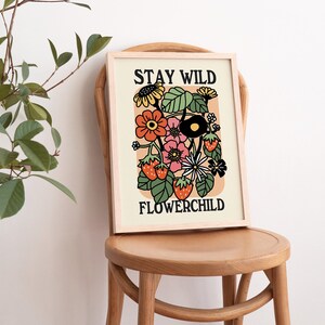 Retro Flowers Poster, Cute Quote Print, Trendy Office Decor, Flower ...