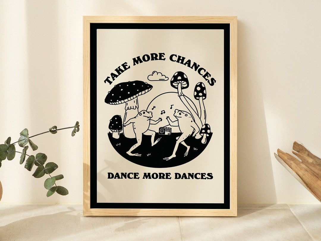 Dancing Frogs Retro Print, Digital Download Print, Eclectic Wall Art ...