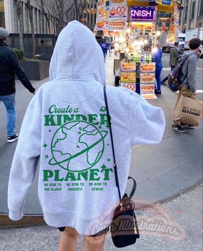 Kind Planet Hoodie Trendy Vintage Style Hoodie Kinder Planet - Etsy