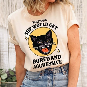 Angry Cat Meme Tshirt, Funny Aggressive Cat Shirt, Hilarious Tshirt for ...