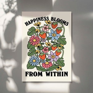 Retro Wildflower Poster, Botanical Print, Flower Market Poster, Flowers ...