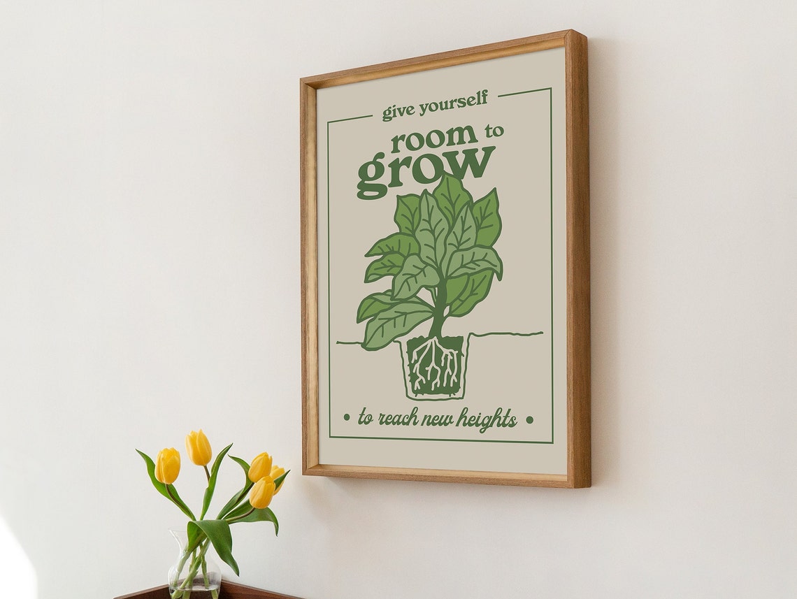 Boho Botanical Print Aesthetic Poster Floral Wall Art - Etsy