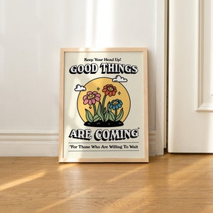 80s Retro Flower Print, Vintage Flowers Illustration, Trendy Wall Decor ...