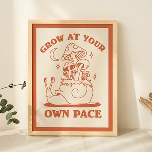 Retro Quote Wall Print, Colorful Wall Art Illustration, Groovy Wall ...