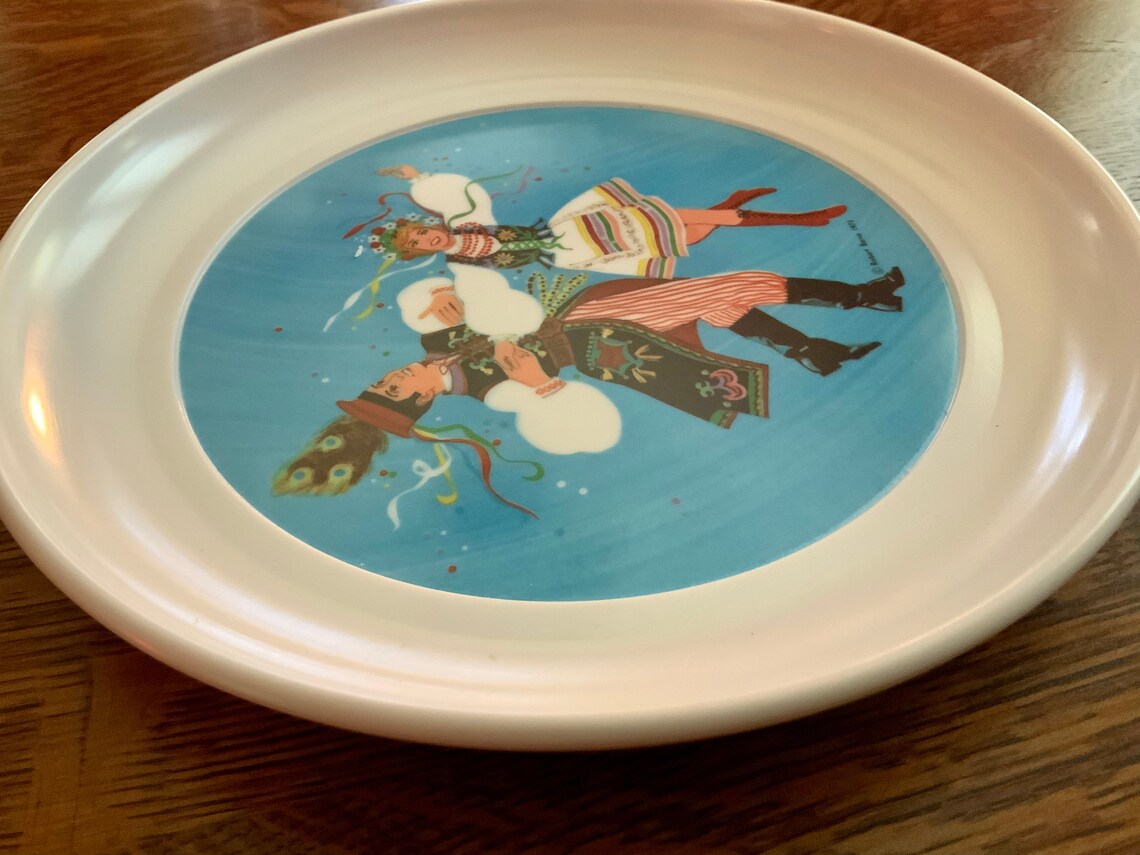 Vintage European Folk Dancers Decorative Melamine Plate by Robert Barno ...